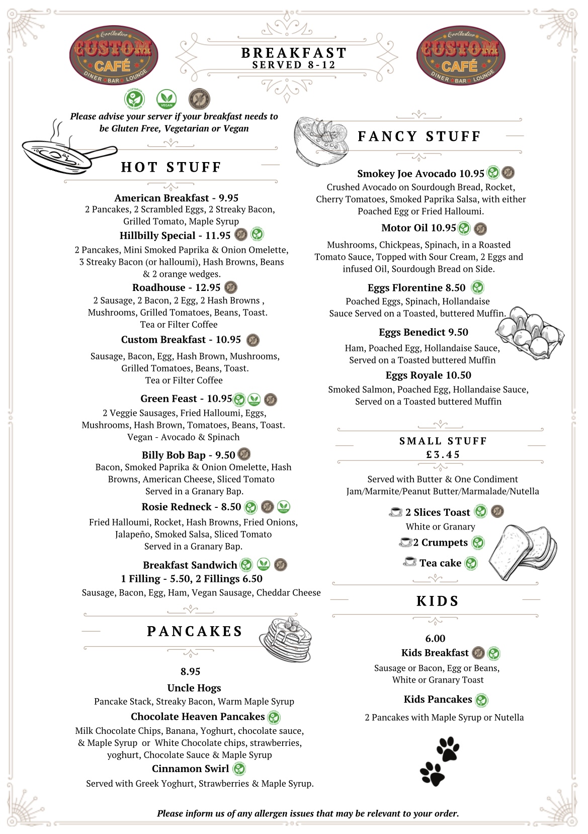 Menus – The Custom Cafe
